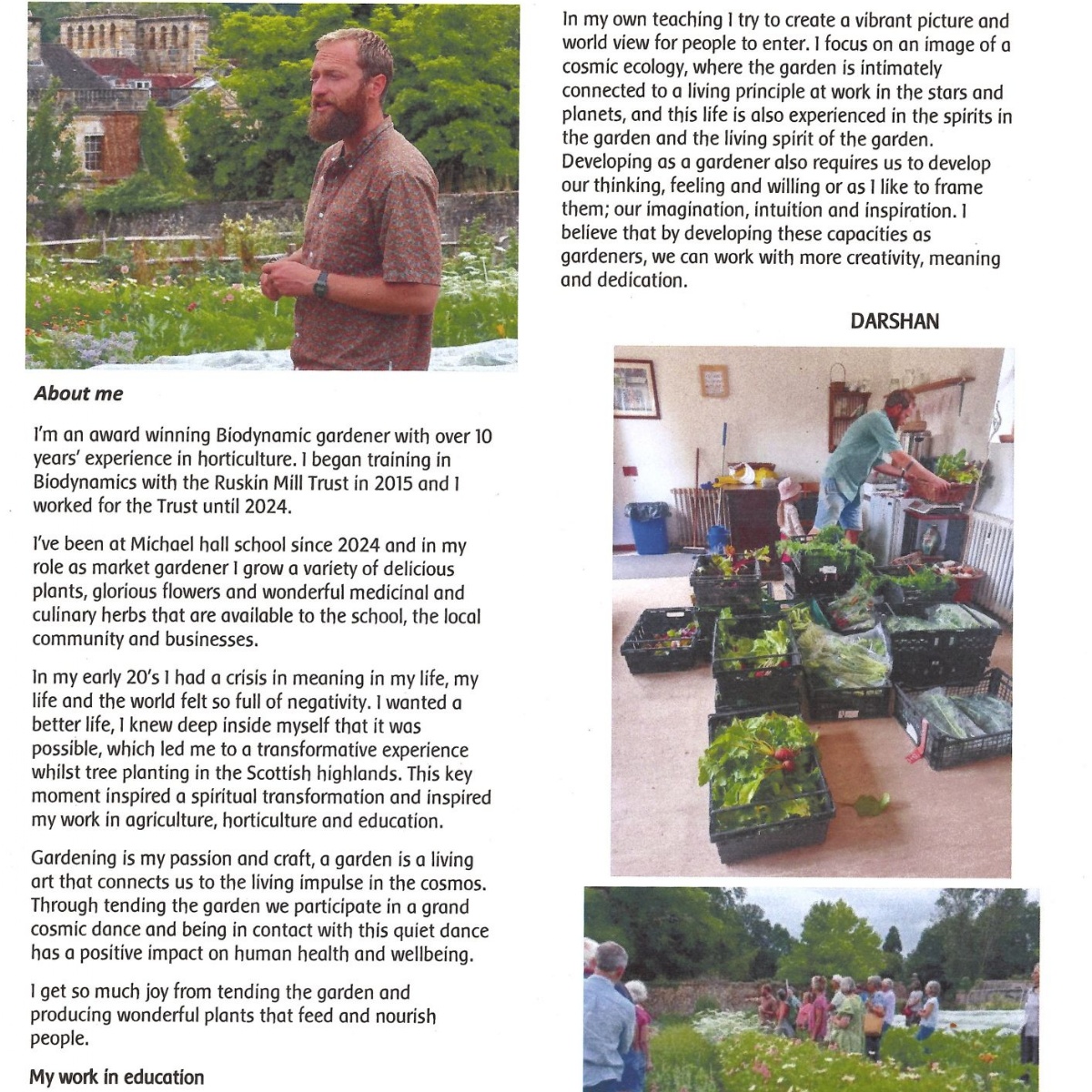 Michael Hall - Darshan Robson in The Anthroposophical Society Magazine